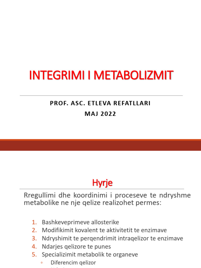 Integrimi I Metabolizmit | PDF