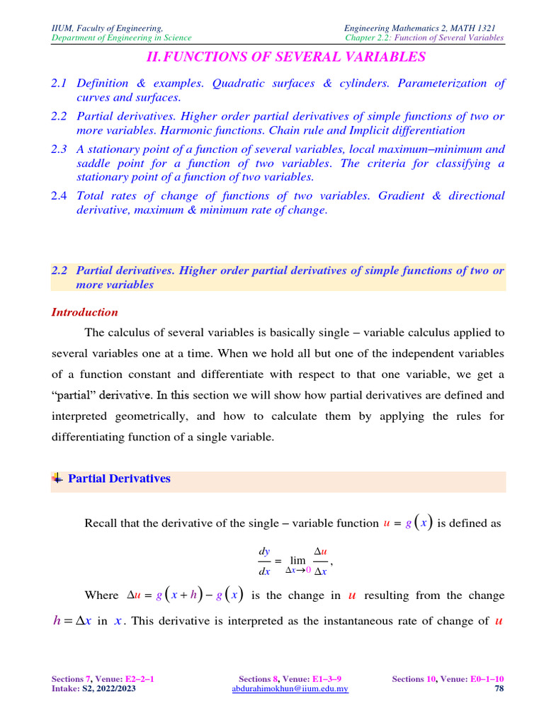 LECTURE - 3 (4-5 Weeks) - FSV-Partial Derivatives and Implicit Differentiation - S2 - 2022-2023 ...