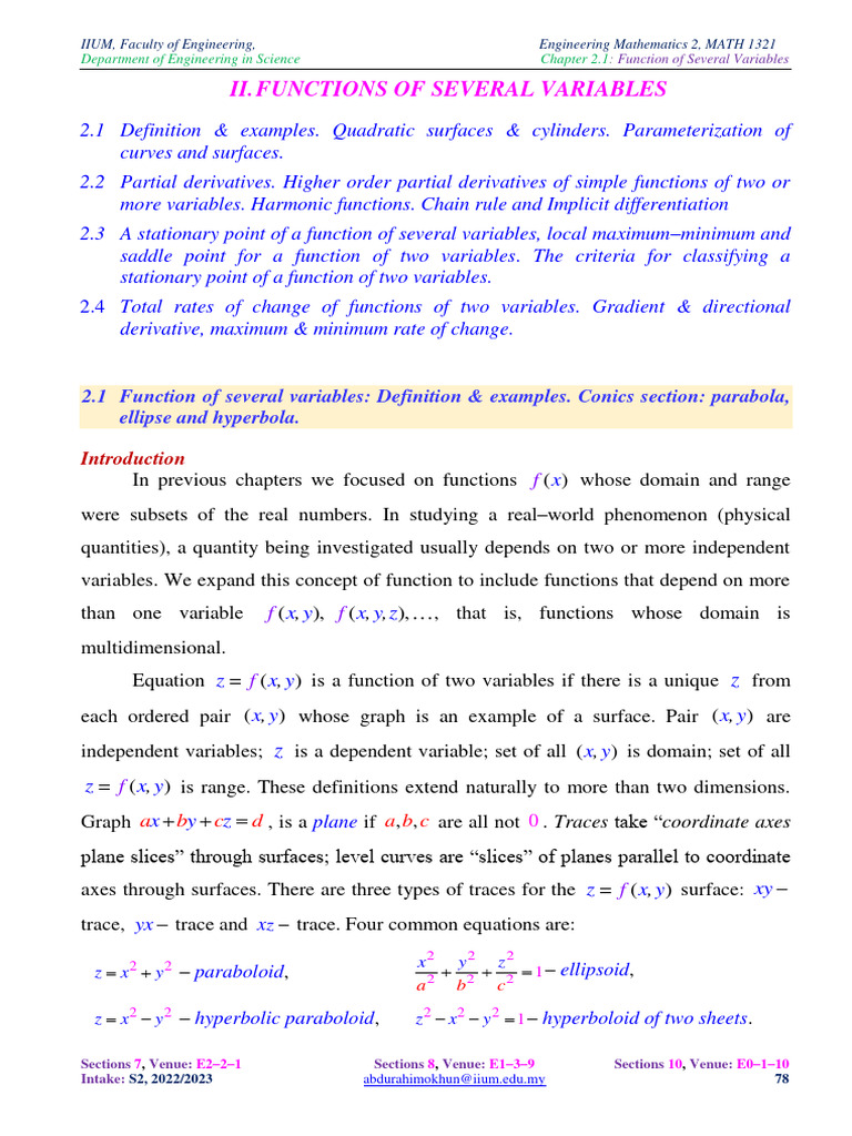 LECTURE_2 (2-3 Weeks)_FSV-Domain of Function and Parametrization of ... LECTURE_2 (2-3 Weeks)_FSV-Domain of Function and Parametrization of ...