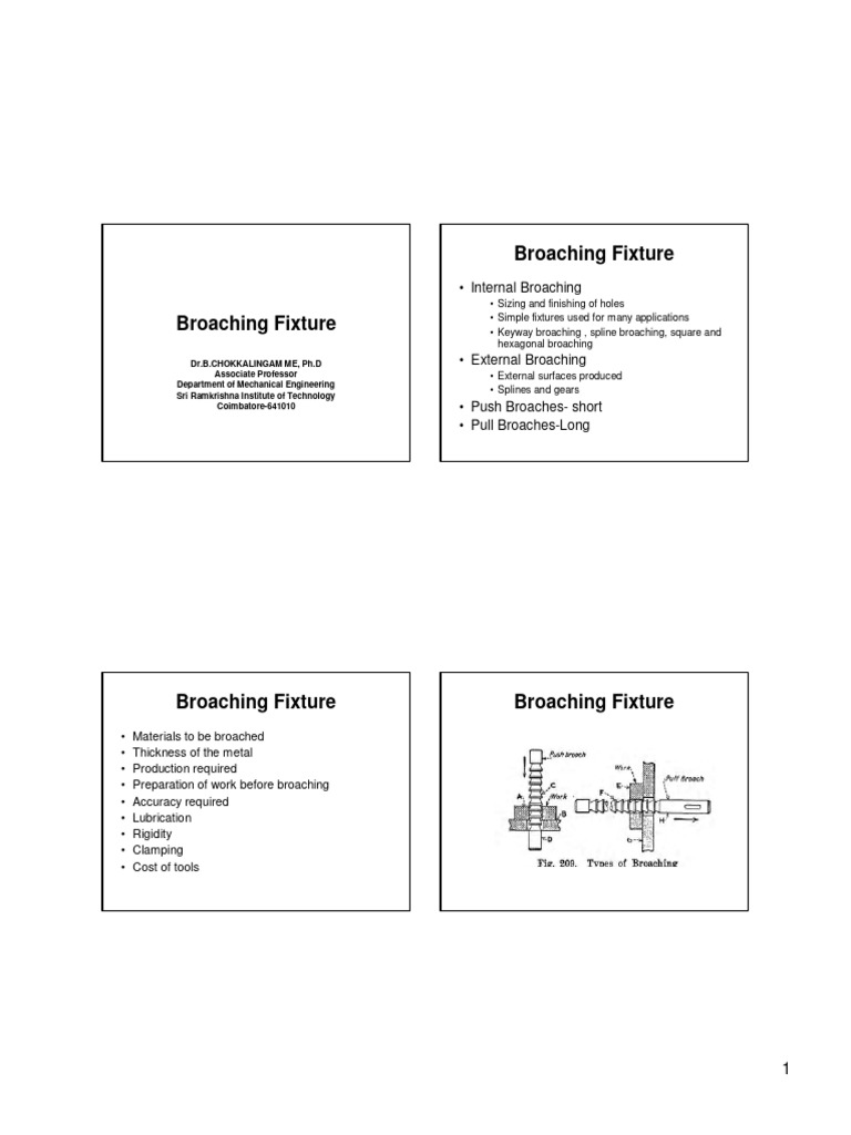 Broaching Fixture Overview and Applications | PDF