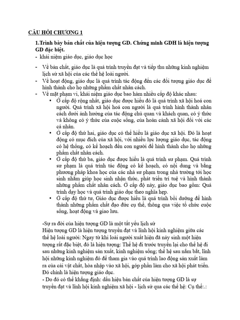 Đề cương GDH | PDF