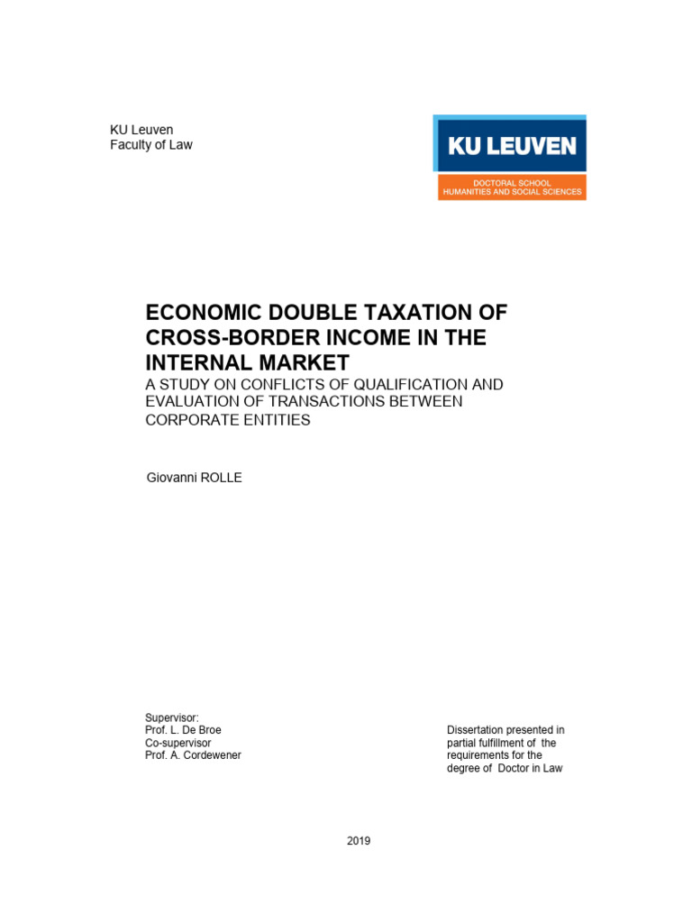 G. Rolle - Economic Double Taxation of Cross-Border Income in The ...