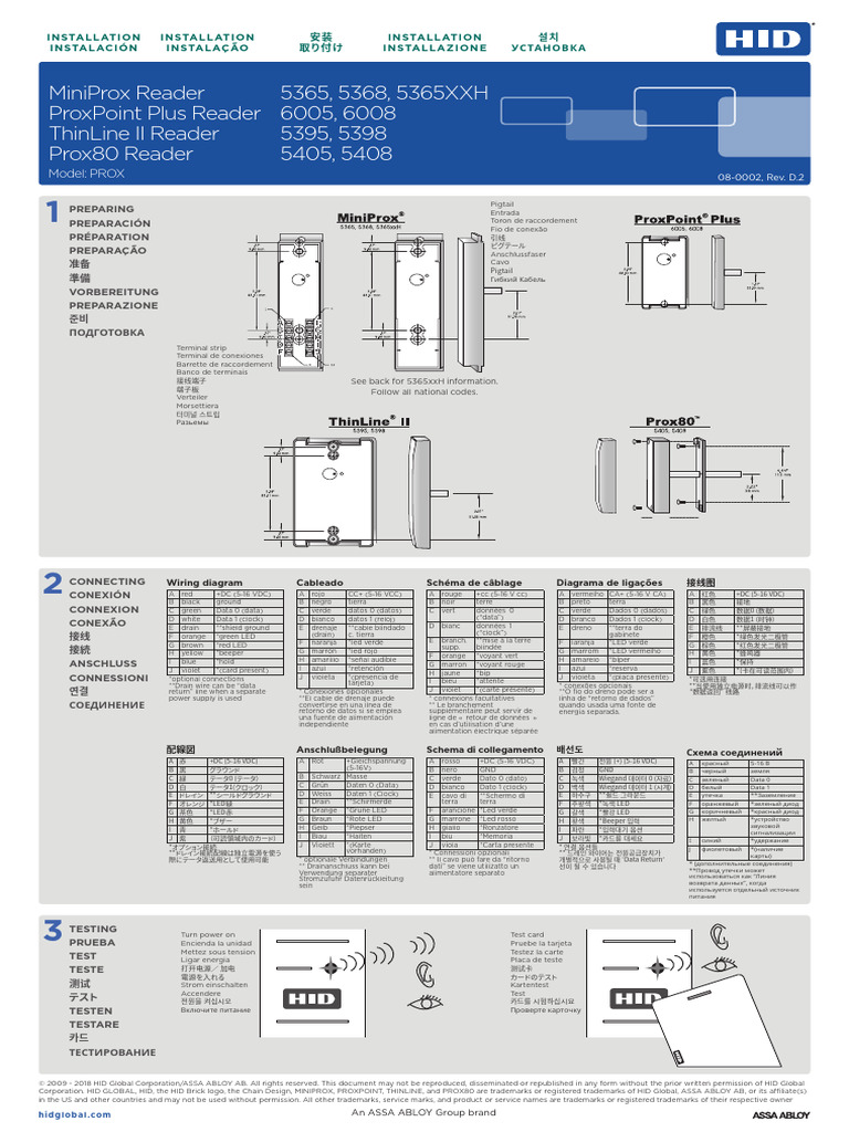HID 5365-5368-6005-6008-5395-5398-5405-5408-Manual - Installation | PDF