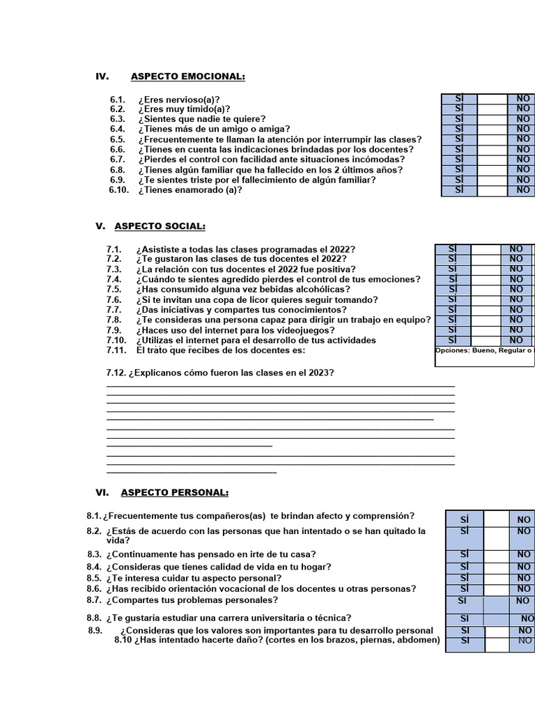Tutoria ASPECTO EMOCIONAL | PDF | Escuelas | Salón de clases