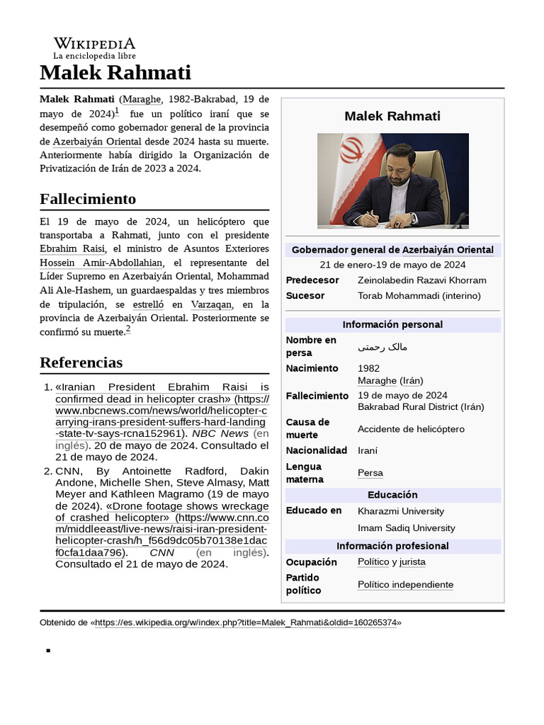 Trágico Accidente de Malek Rahmati | PDF | Política de Irán | Corrí