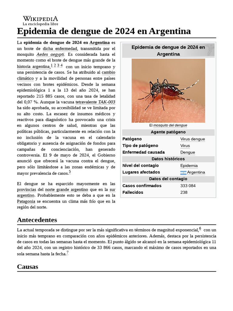 Epidemia de Dengue de 2024 en Argentina | PDF | Virus | Epidemias