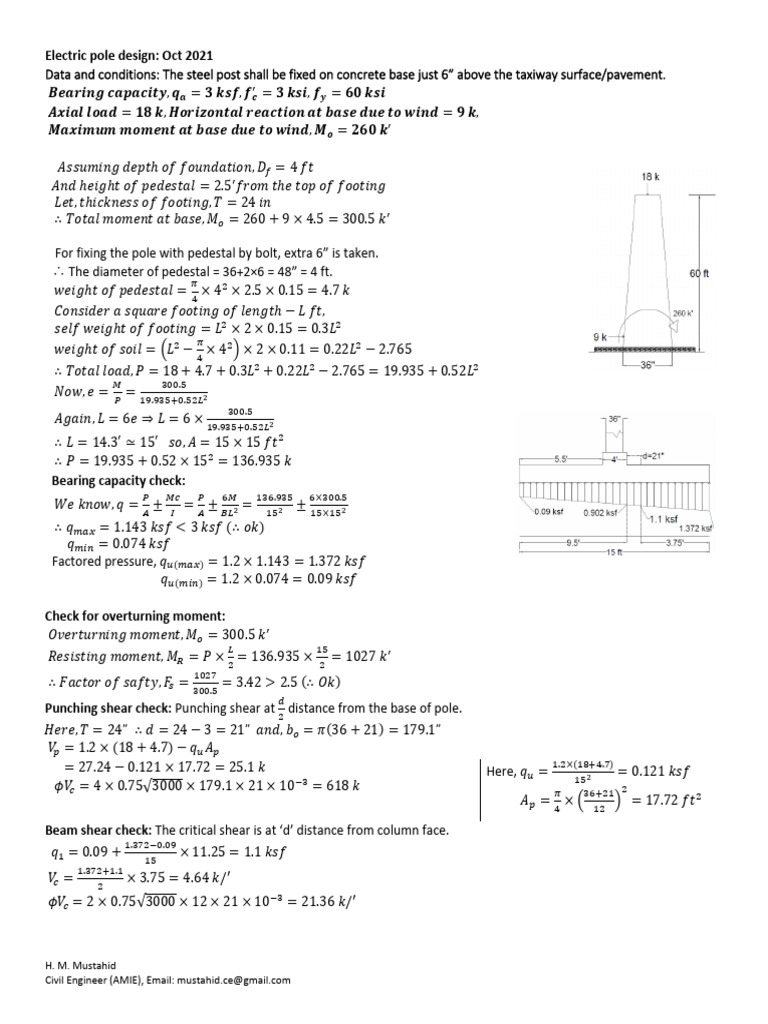 Electric Pole | PDF | Structural Engineering | Civil Engineering