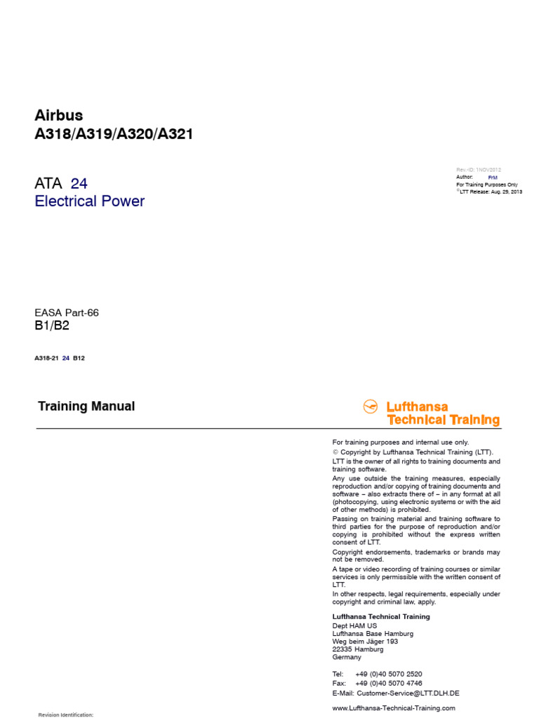 A318/A319/A320/A321 Airbus: Electrical Power 24 | PDF | Electric ...