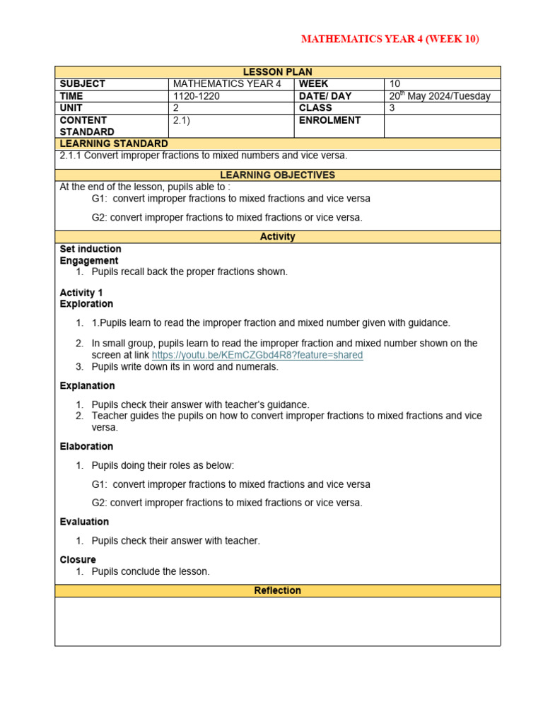 Week 10 | PDF | Lesson Plan | Teachers