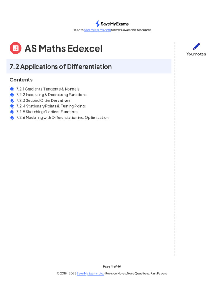 Application of Differentiation | PDF | Derivative | Gradient