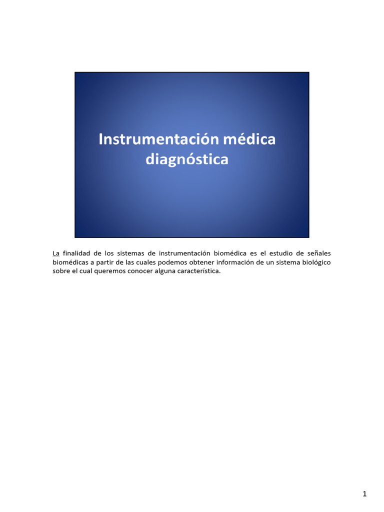 Tema 5 notas Instrumentacion medica diagnostica | PDF | Electromiografia | Electrocardiografia