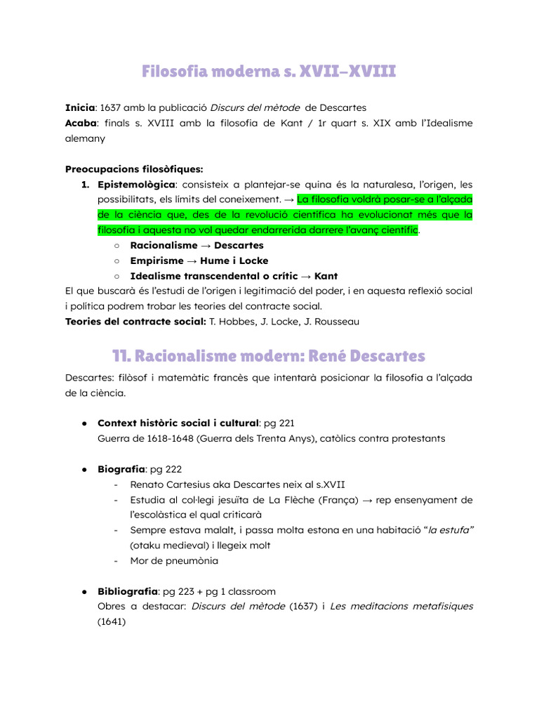 Filosofia Moderna | PDF
