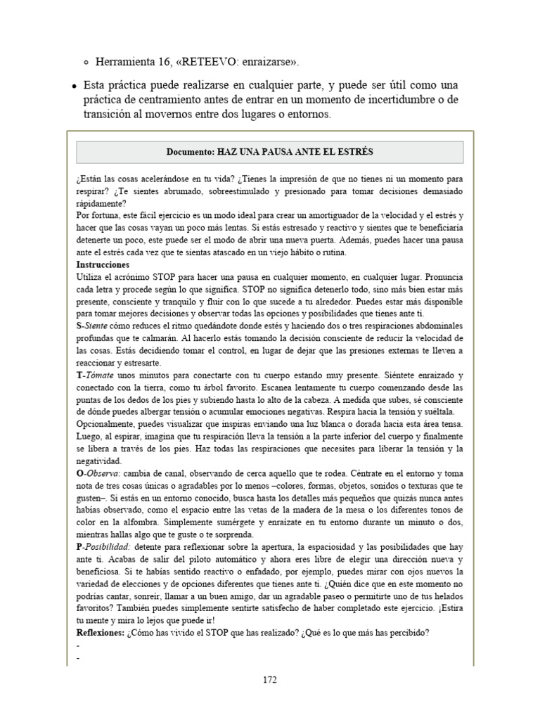 Ejercicio Stop - Mindfulness | PDF