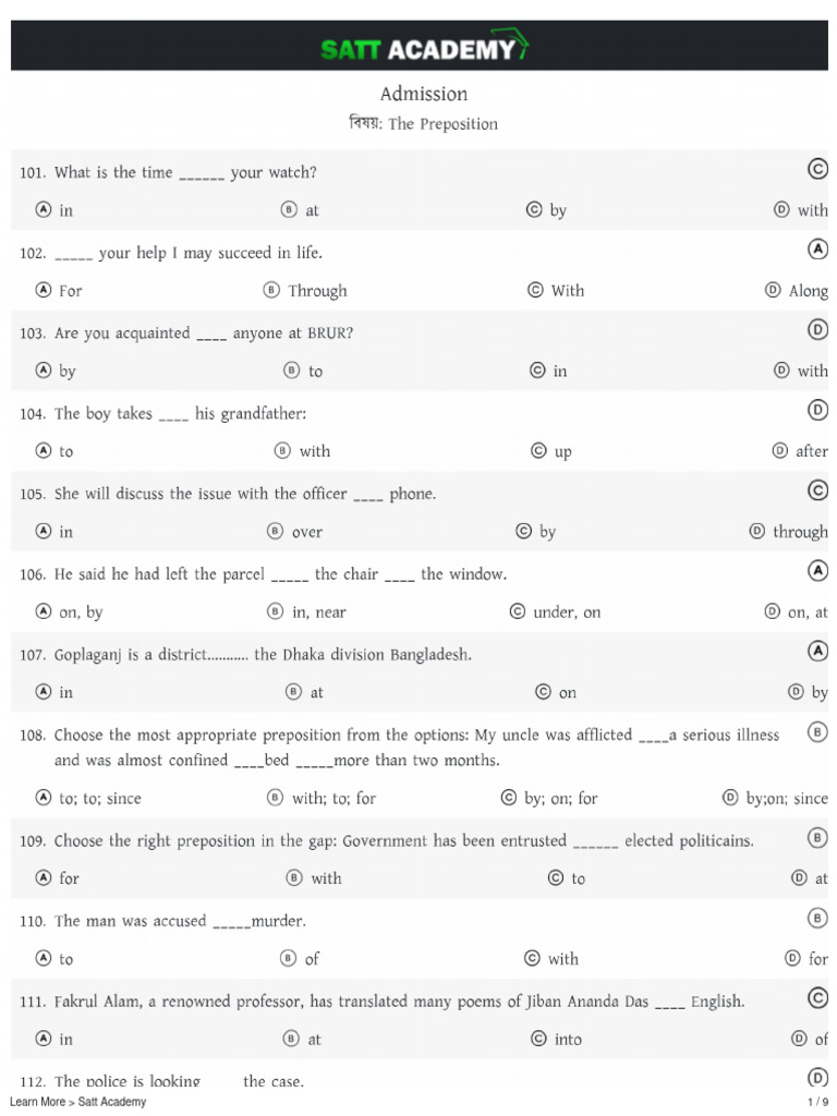 1 / 9 Learn More Satt Academy | PDF