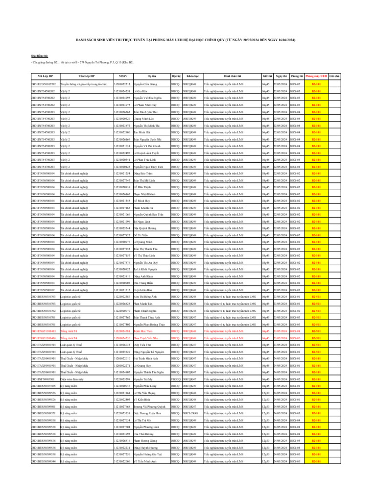 DSSV ThiPM Thang5 24 Dot2 | PDF