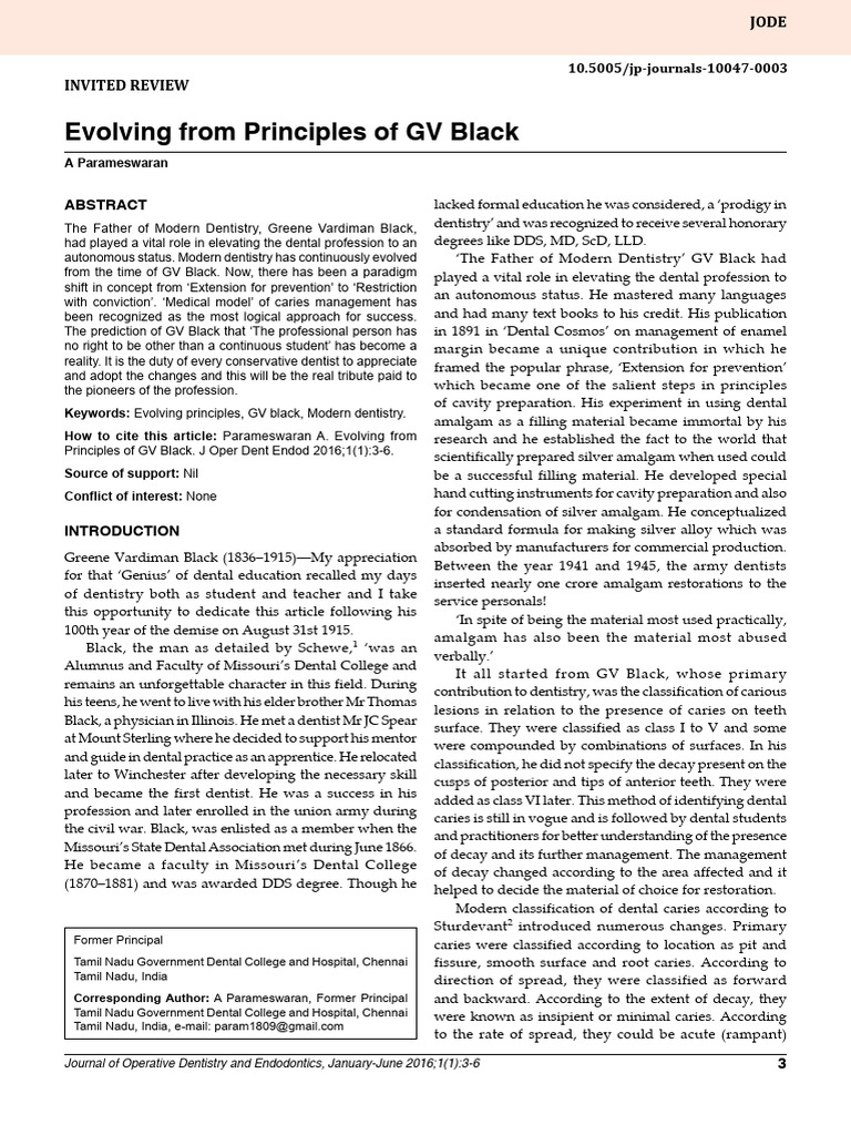 Jode 2016 01 003 | PDF | Human Tooth | Dentistry