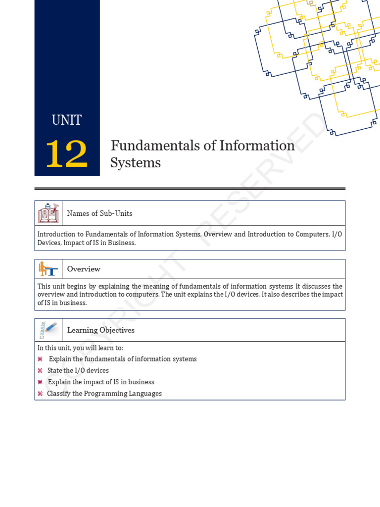 Unit12 Fundamentals of Information Systems | PDF | Computer Monitor | Printer (Computing)