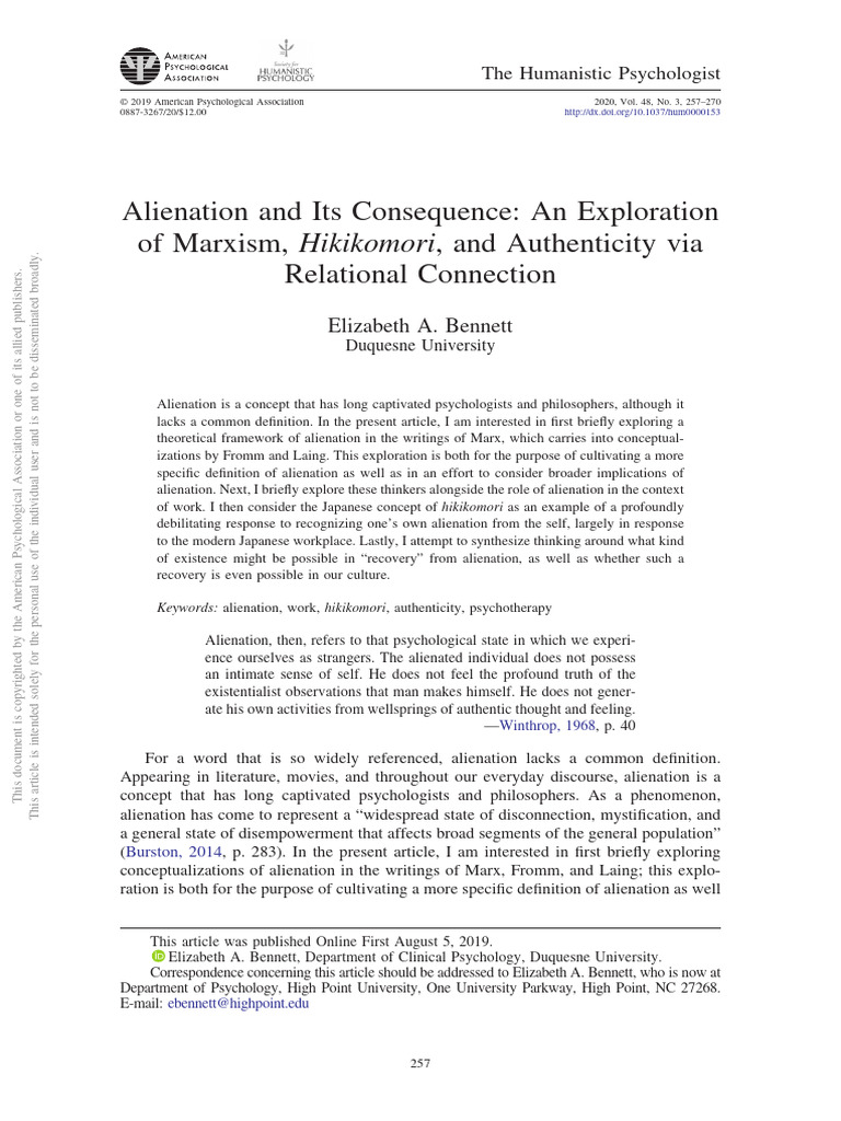 Alienation | PDF | Marx's Theory Of Alienation | Karl Marx