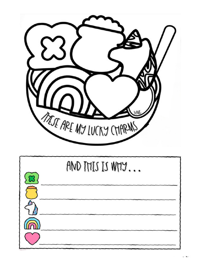 Lucky Charms I Am Lucky For Worksheet | PDF
