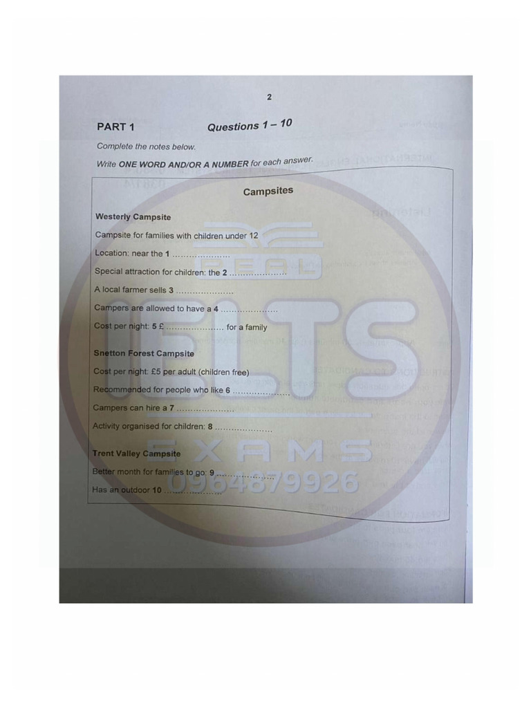 Real Exam Past Papers (Listening) | PDF
