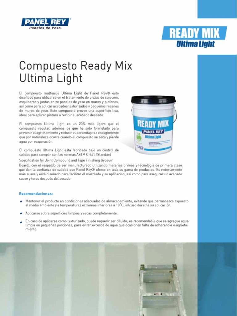 Compuesto Ready Mix Ultima Light | PDF