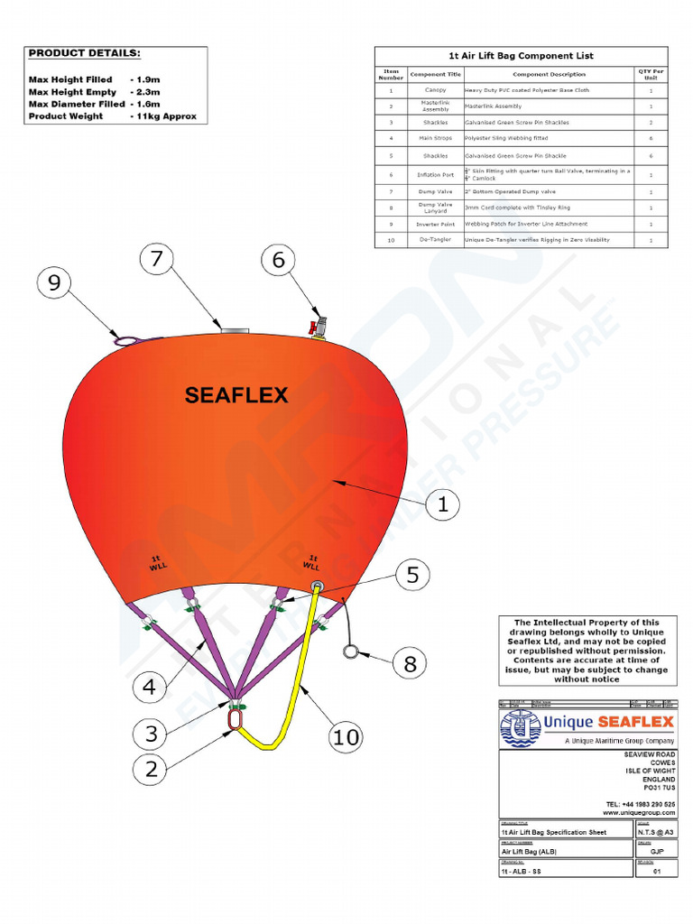 Unique Seaflex 1t Alb Spec Sheet August 2015 | PDF
