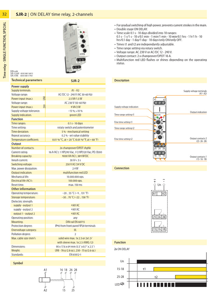 Datasheet SJR-2 | PDF | Switch | Relay