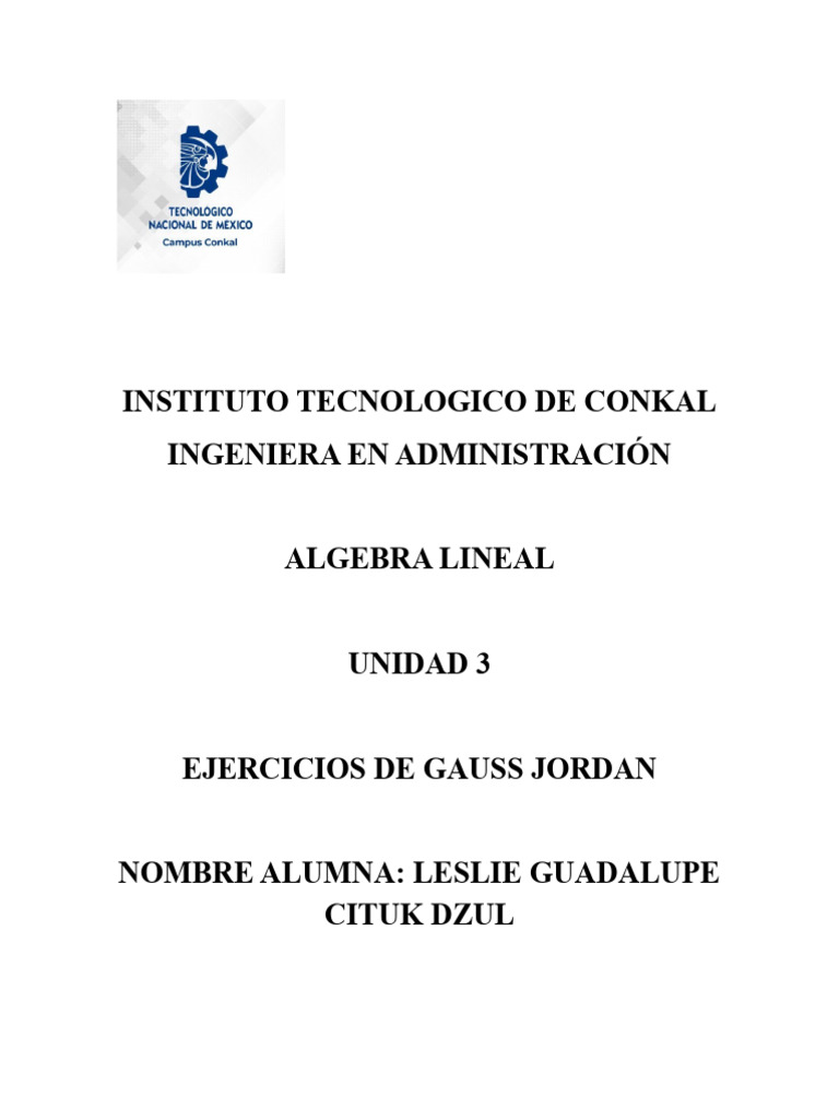Gauss Jordan Algebra | PDF