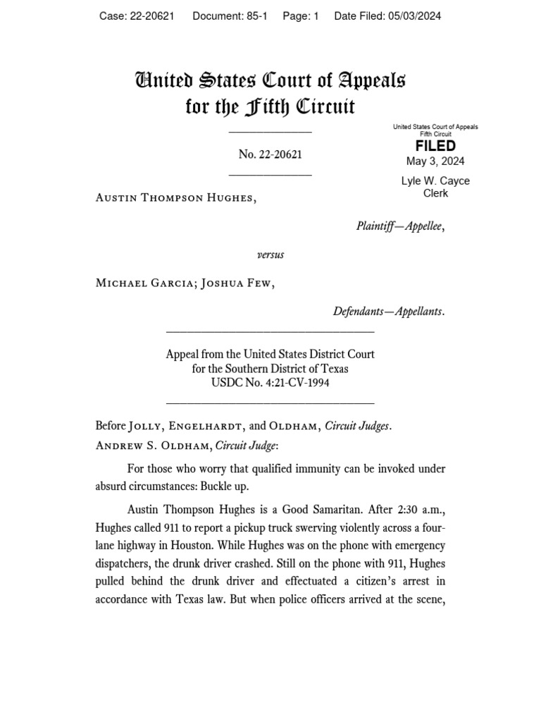 5th Circuit Court of Appeals Ruling | PDF | Probable Cause | Qualified ...