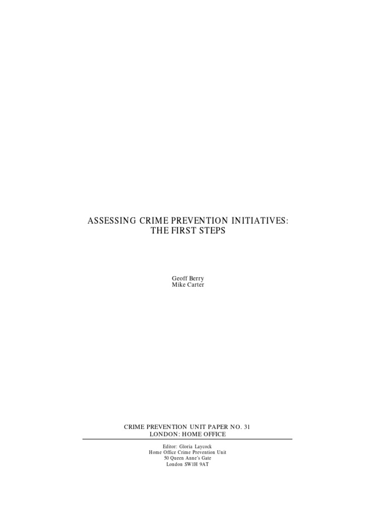 Assesing Crime Prevention Initatives The First Steps | PDF | Theft ...