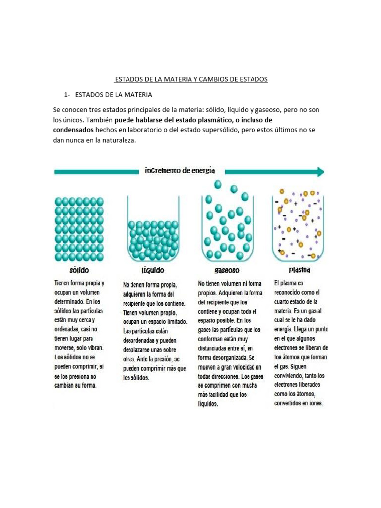Cambios de Estado de la Materia | PDF | Líquidos | Gases