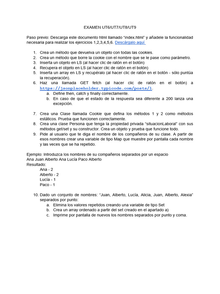 2examen Ut6 - Ut7 - Ut8 - Ut9 | PDF | Métodos y materiales de enseñanza | Informática
