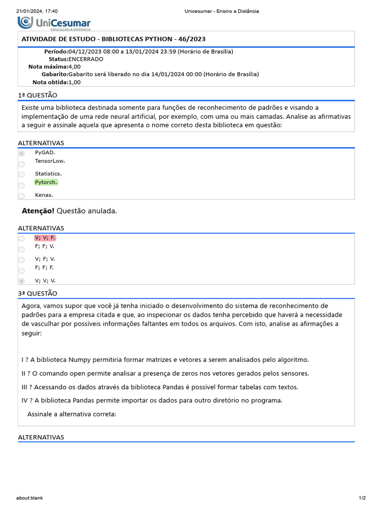 Atividade de Estudo: Bibliotecas Python | PDF | Biblioteca (informática ...