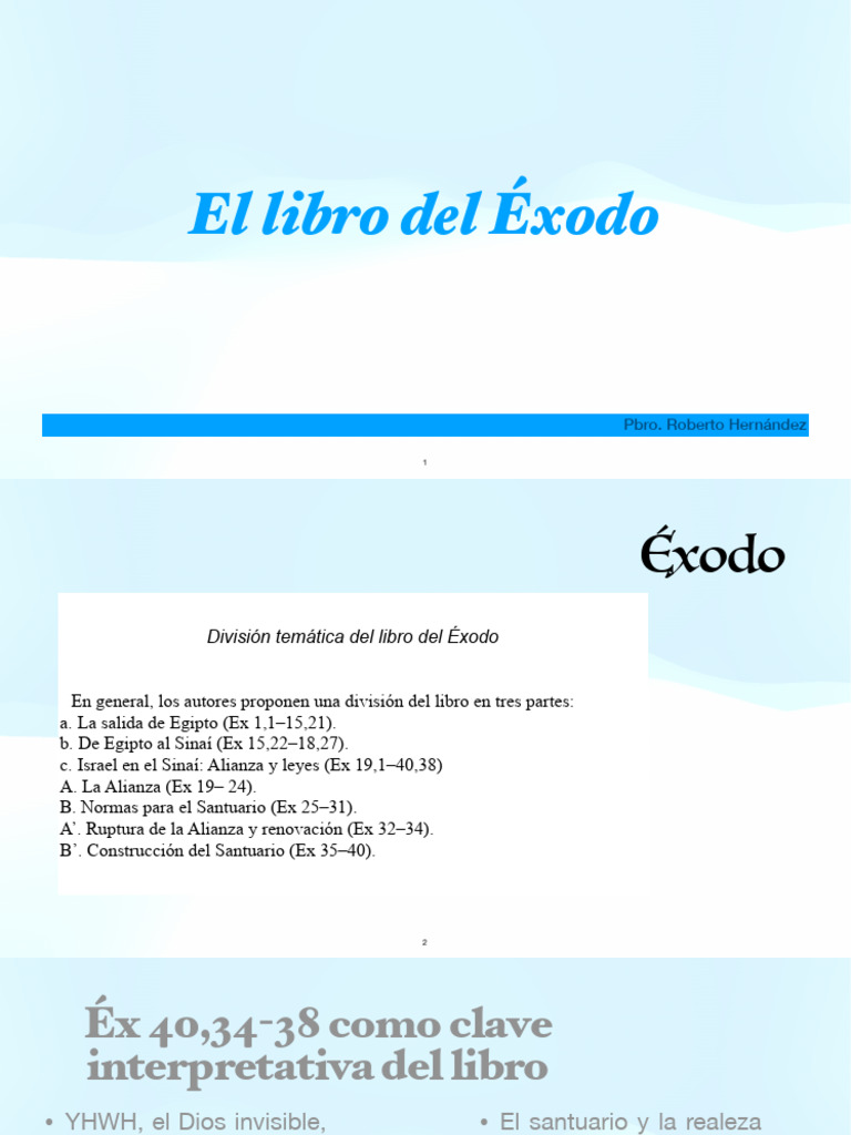 Análisis Del Libro Del éxodo En La Biblia Pdf Religión Y Espiritualidad