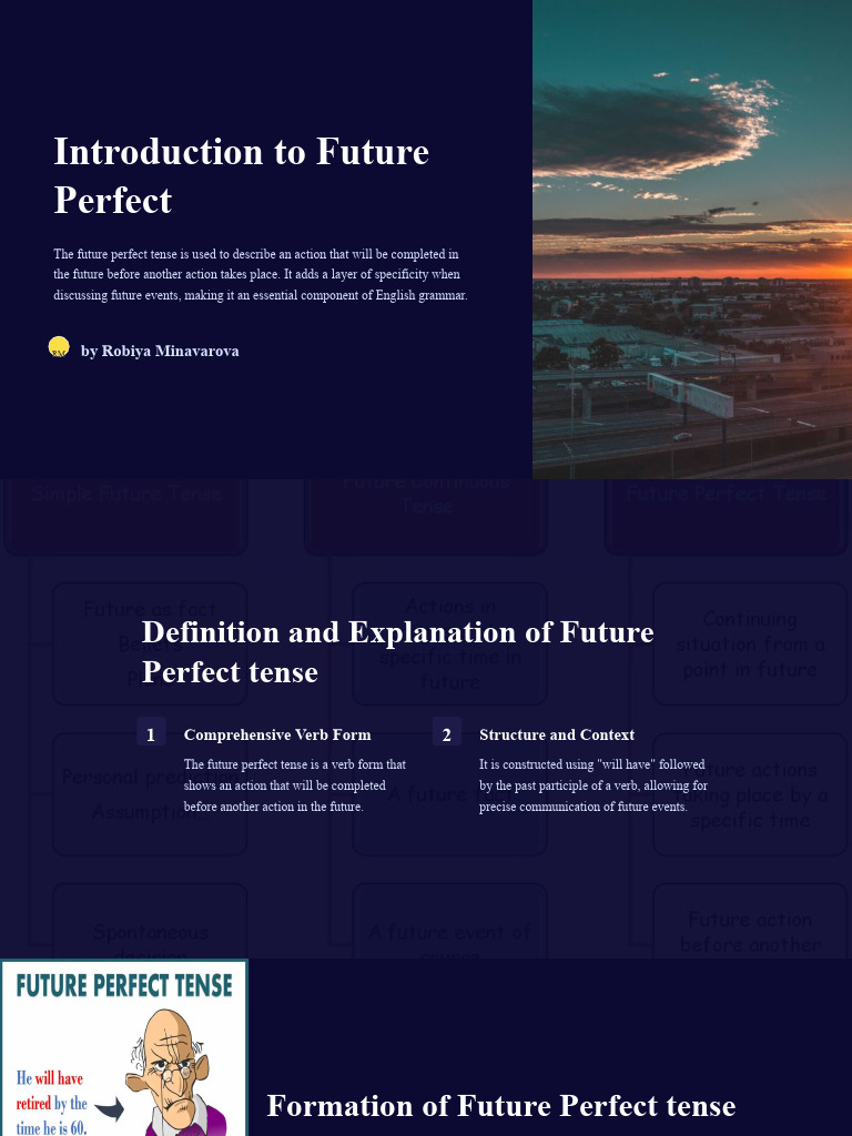 Introduction-to-Future-Perfect | PDF | Perfect (Grammar) | Grammatical Tense