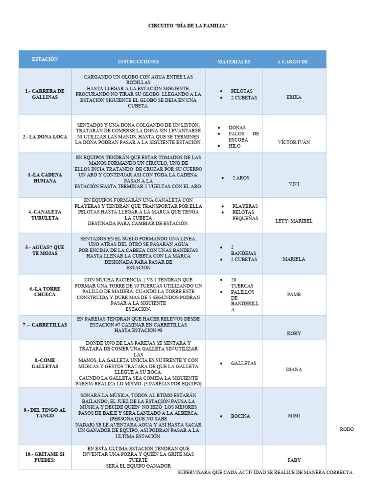 Actividades Divertidas para el Día de la Familia | PDF