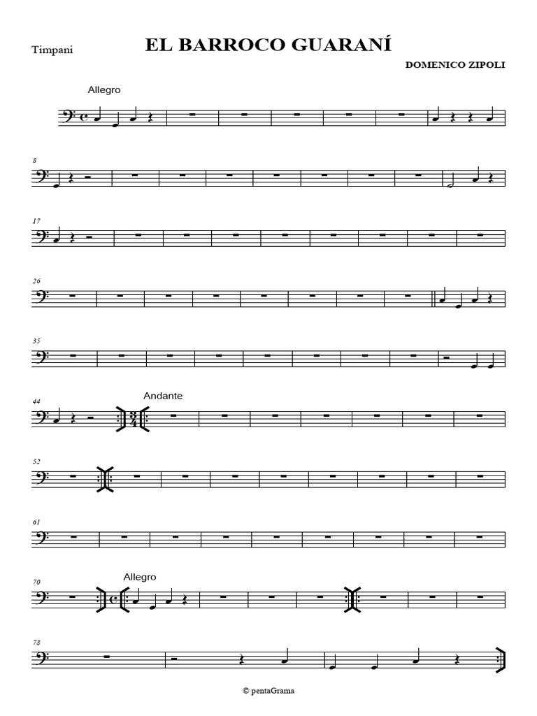 Barroco Guarani II - Timpani - MUS | PDF
