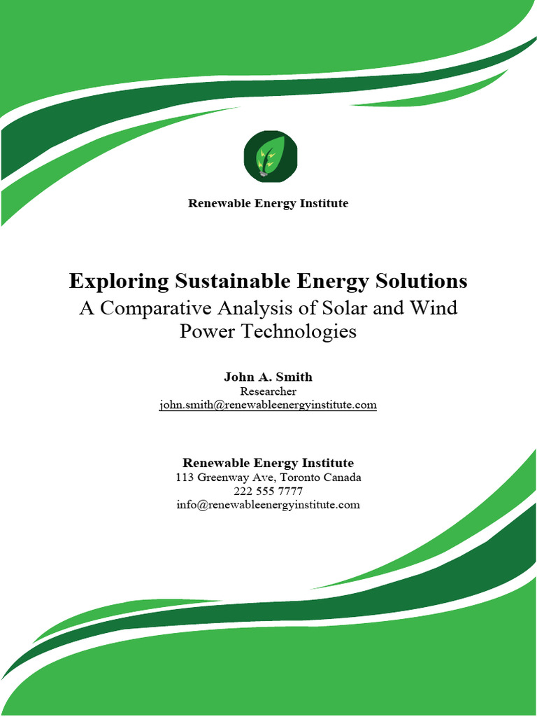 Solar vs. Wind Energy Analysis | PDF