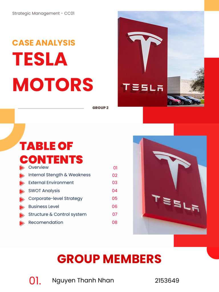 CC02 - Group 2 - Tesla Case | PDF | Strategic Management | Electric Vehicle