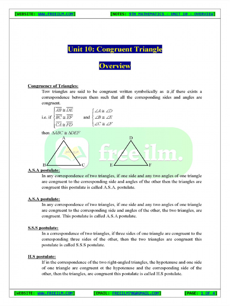 9th Math, CH 10, Overview | PDF