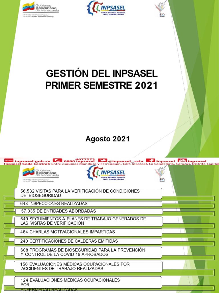 Inpsasel en Cifras | PDF | Seguridad y salud ocupacional