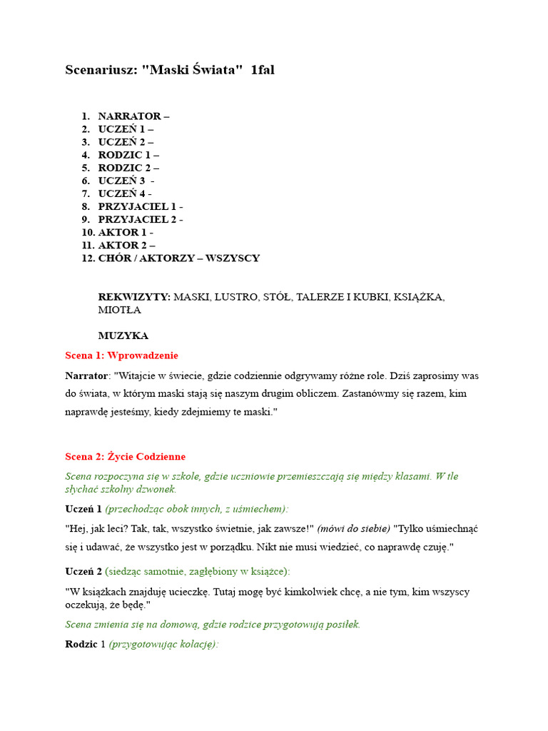 Scenariusz Przedstawienia 1fal | PDF