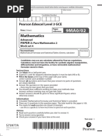 Edexcel A Level Maths Paper 3 Statistics June 2024 | PDF | Area | Mathematics