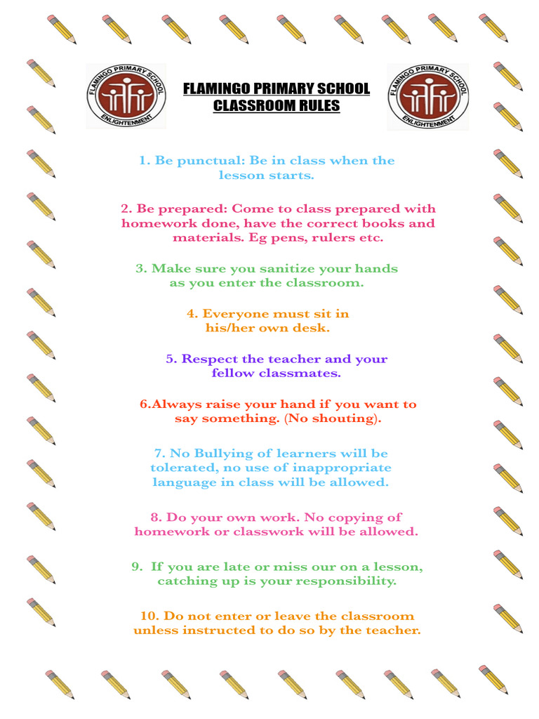 Flamingo Primary School Classroom Rules | PDF
