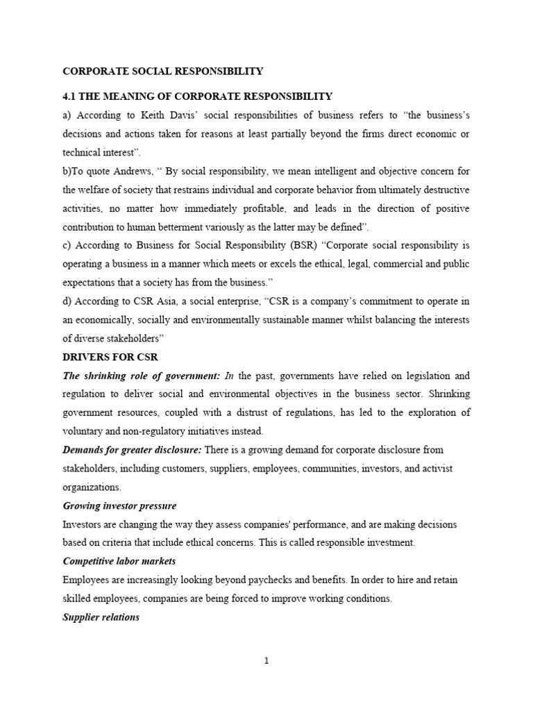 Topic 8 Corporate Social Responsibility | PDF | Corporate Social Responsibility | Employment