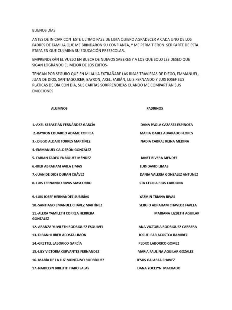 Pase de Lista | PDF