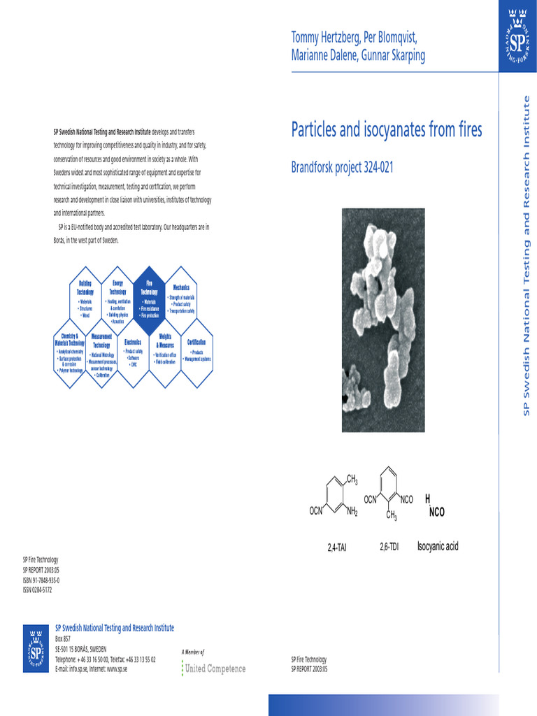2003 Particles and isocyanates from fires | PDF | Particulates | Smoke