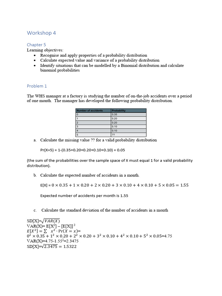 STAT1008 Workshop4 Solutions | PDF | Standard Deviation | Variance