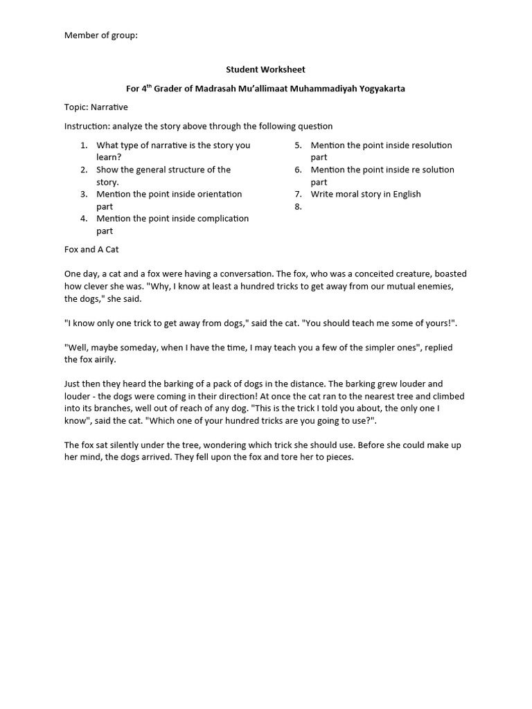 4th Grade Narrative Story Analysis Worksheet | PDF | Snow White ...
