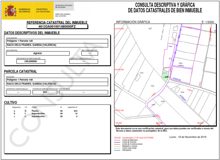 Cartografico Marxuquera 148 1 Bis | PDF | Tecnología geográfica | Datos ...